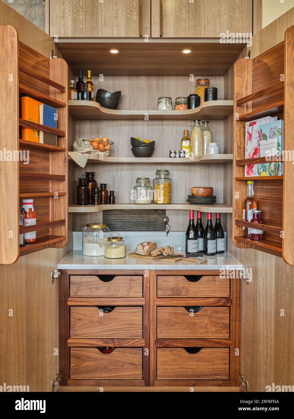 A kitchen cupboard stocked with groceries Stock Photo - Alamy