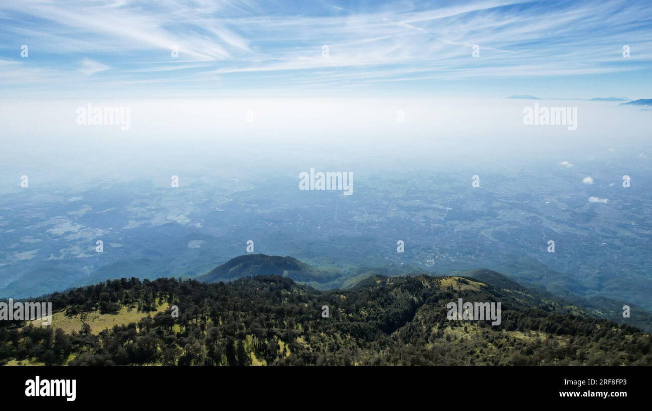 The beautiful Landscape view from Lawu Mountain at sunrise located in ...