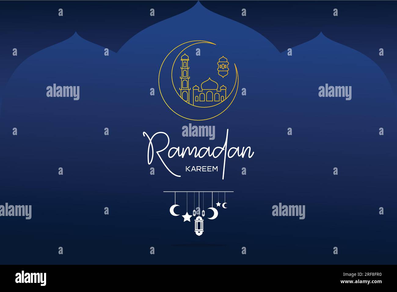 Clean and minimalist Ramadan Kareem template design used for greeting ...