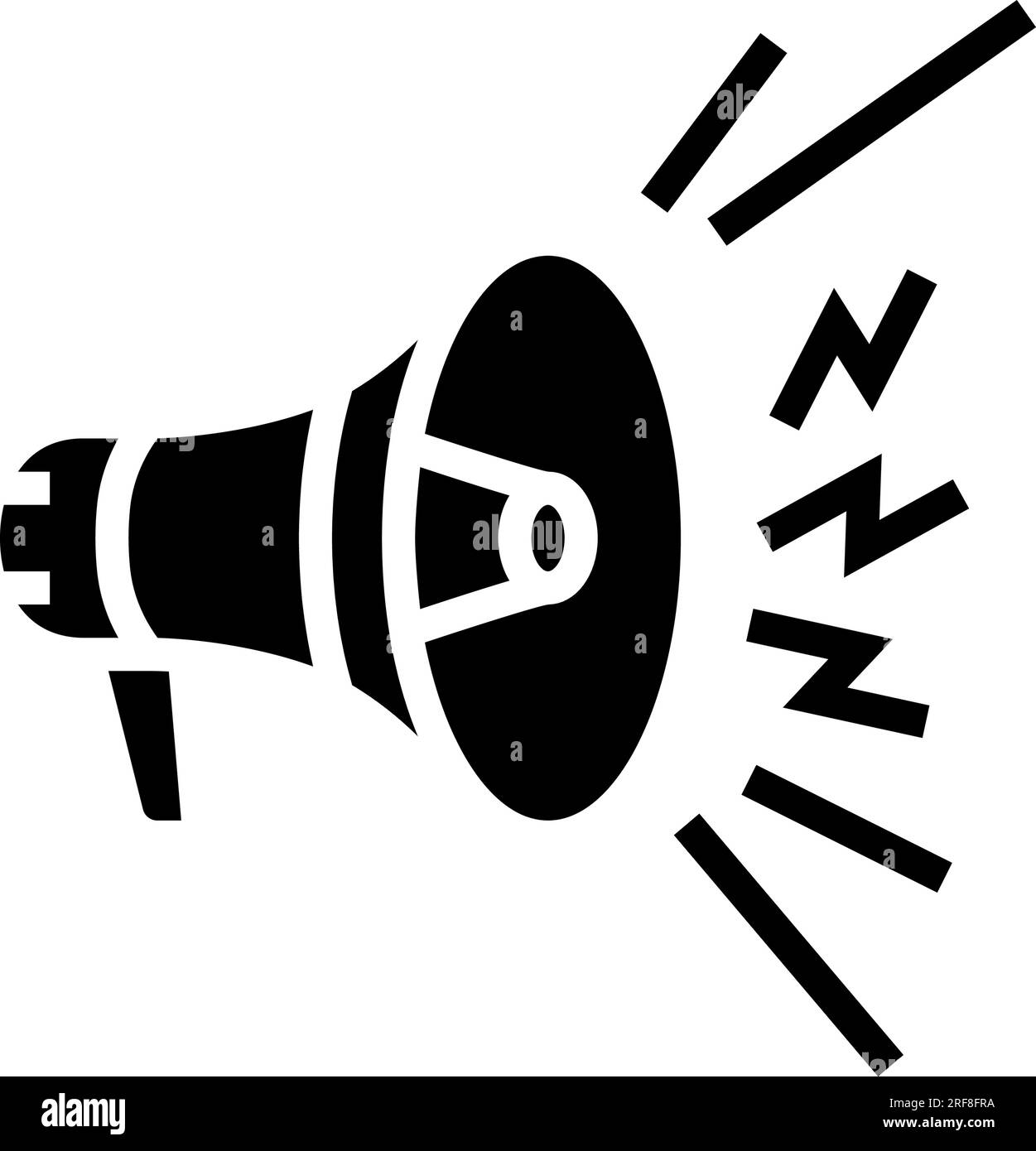 megaphone alert glyph icon vector illustration Stock Vector Image & Art ...