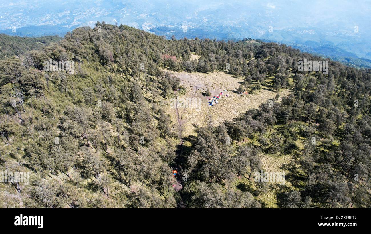 The beautiful Landscape view from Lawu Mountain at sunrise located in ...