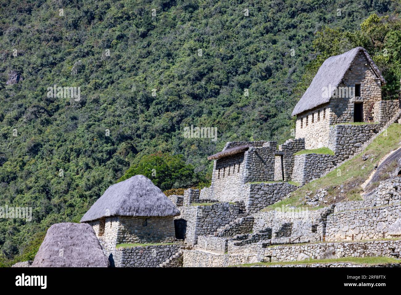 residential architecture, Inca ruins of Machu Picchu, Peru, South ...
