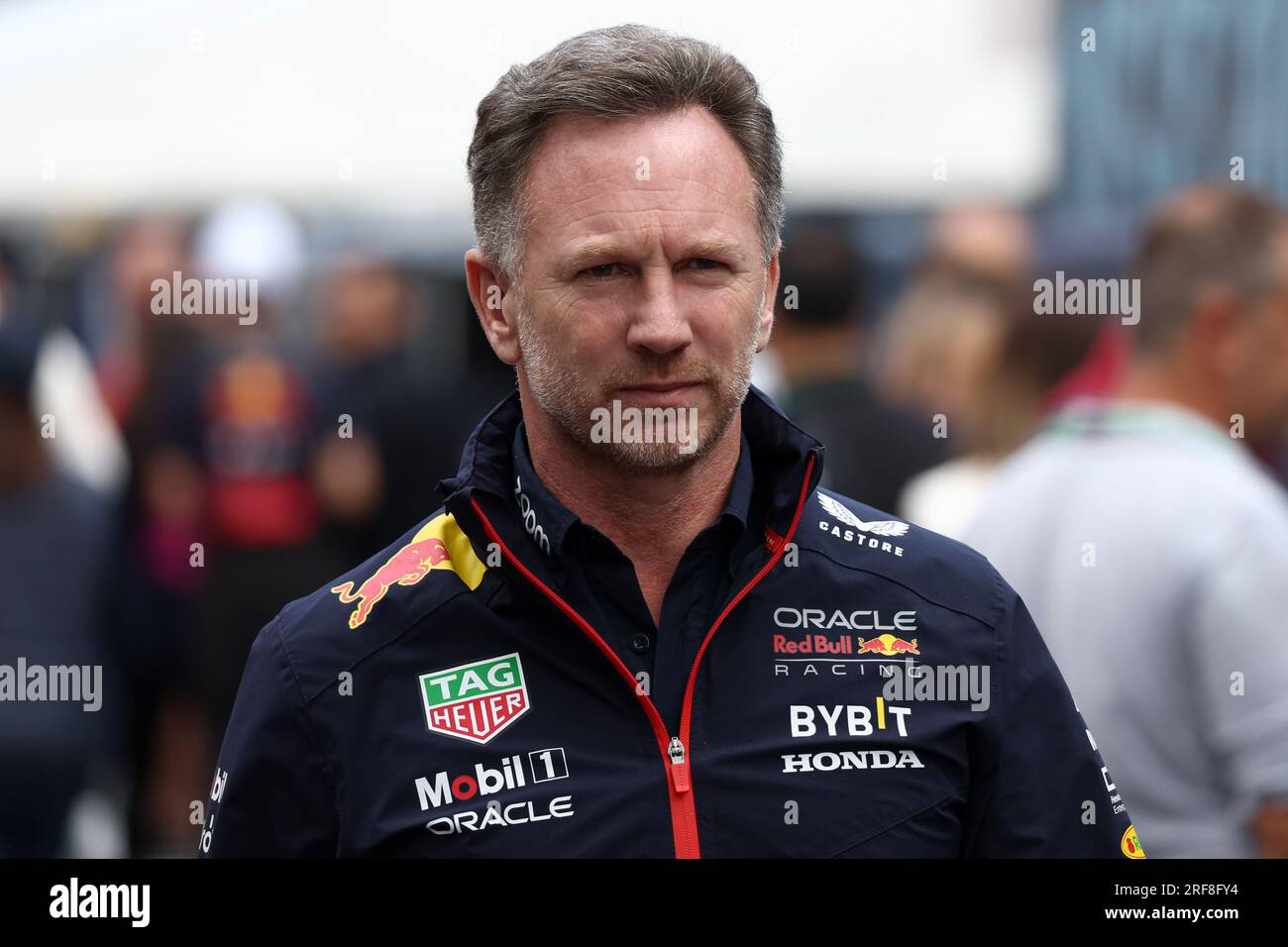 Christian Horner, team principal of Red Bull Racing in the paddock before the F1 Grand Prix of ...