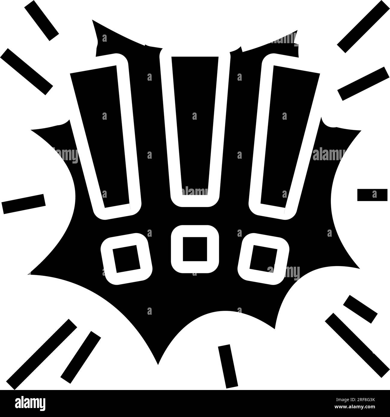 exclamation mark alert glyph icon vector illustration Stock Vector ...
