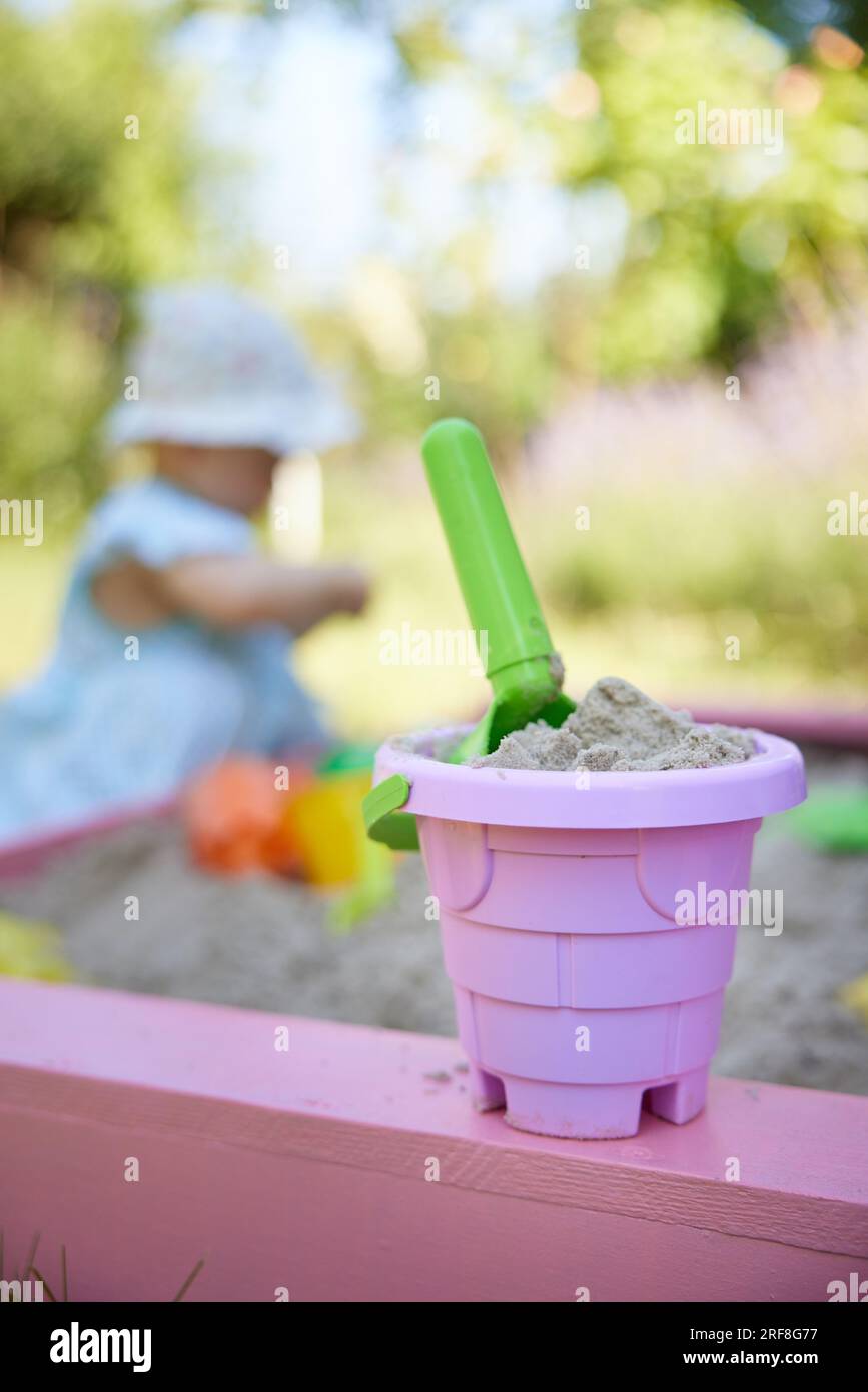 Children toys in sand box hi-res stock photography and images - Alamy