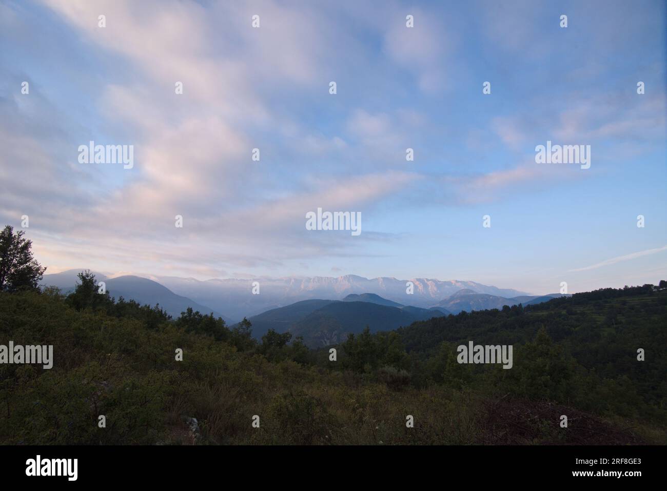 Landscape of the Sierra del Cadi, Pre-Pyrenees. Paisaje de la sierra ...