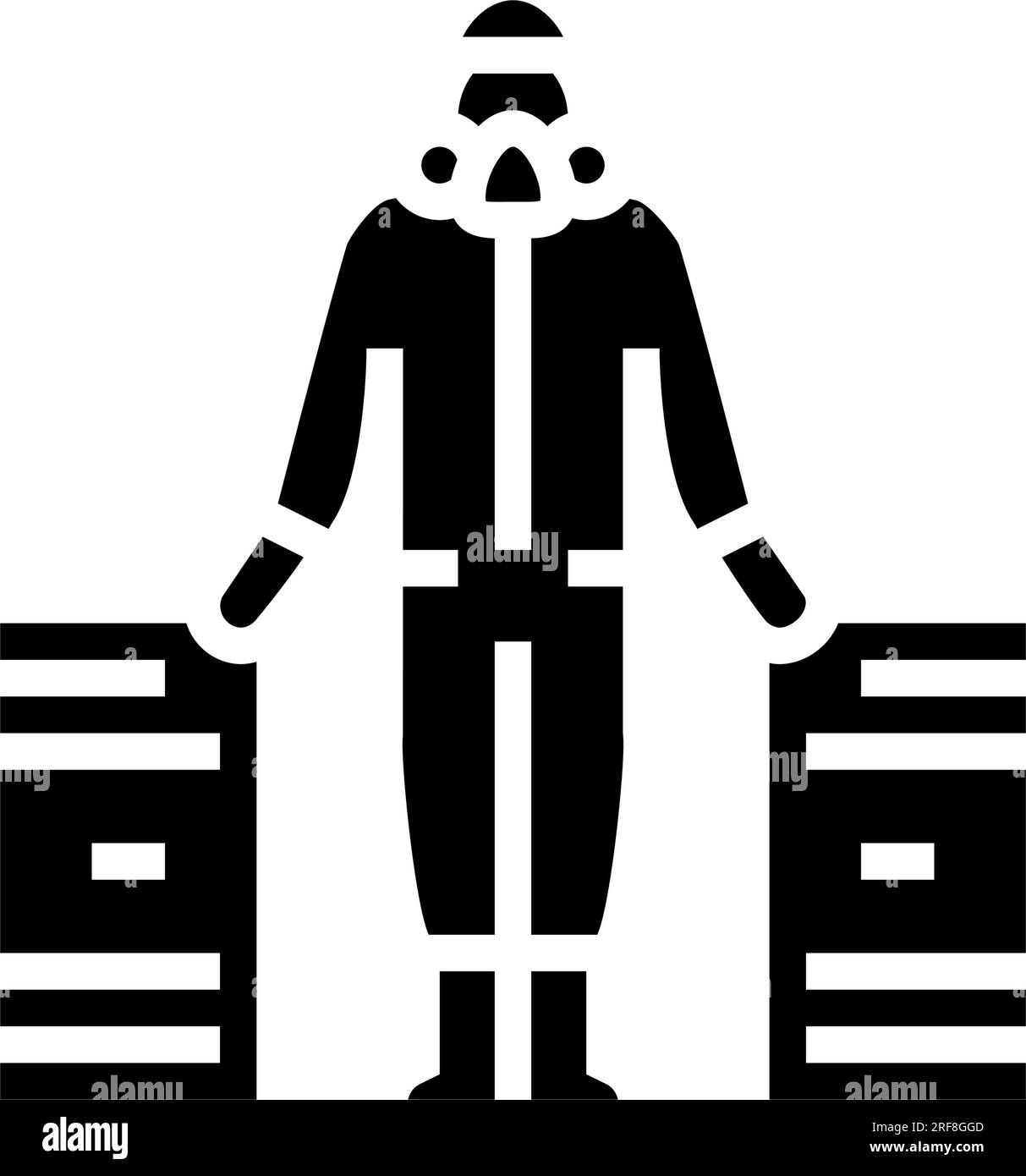 hazardous materials handling glyph icon vector illustration Stock ...