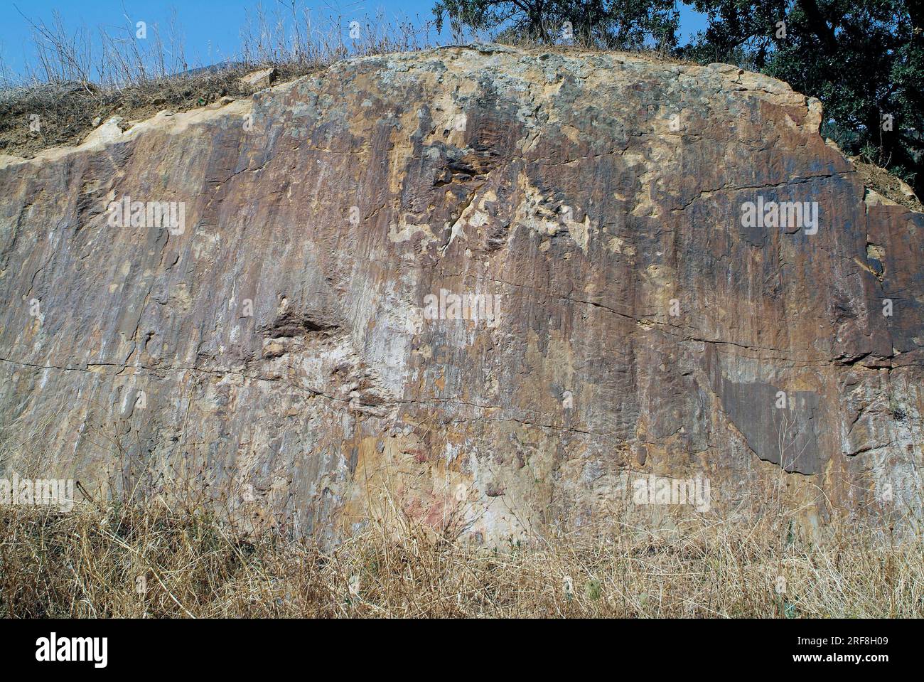 Fault mirror. Montseny Biosphere Reserve, Barcelona, Catalonia, Spain ...