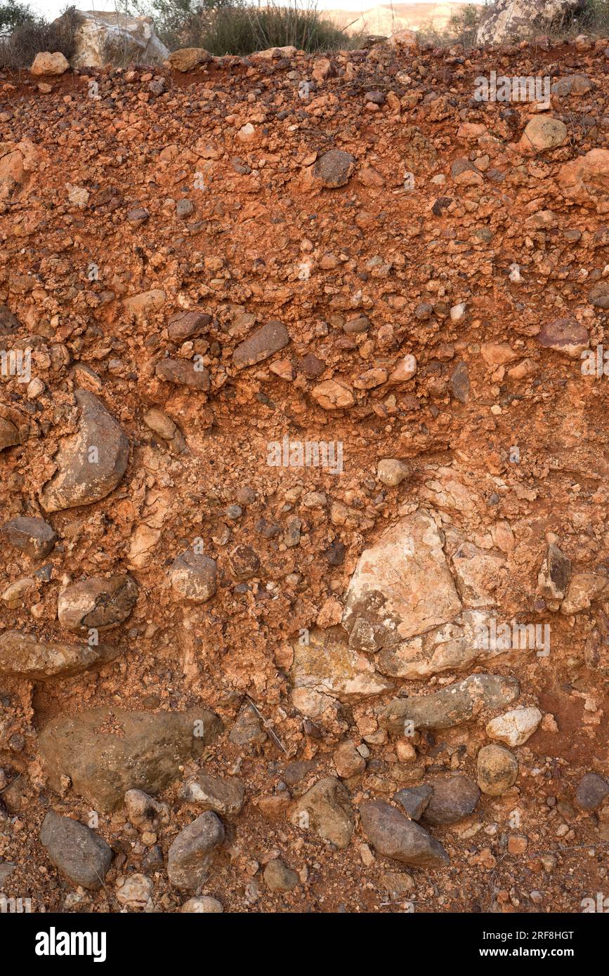 Volcanic soil or andisol. This photo was taken in Cabo de Gata, Almeria ...