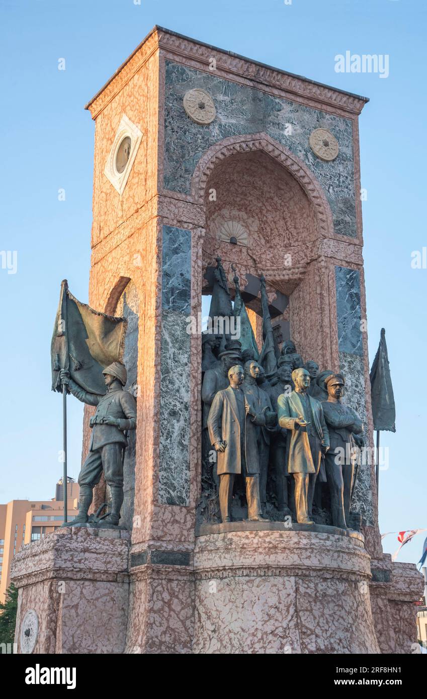 The Republic Monument in Taksim Square in Istanbul, Turkey Stock Photo ...