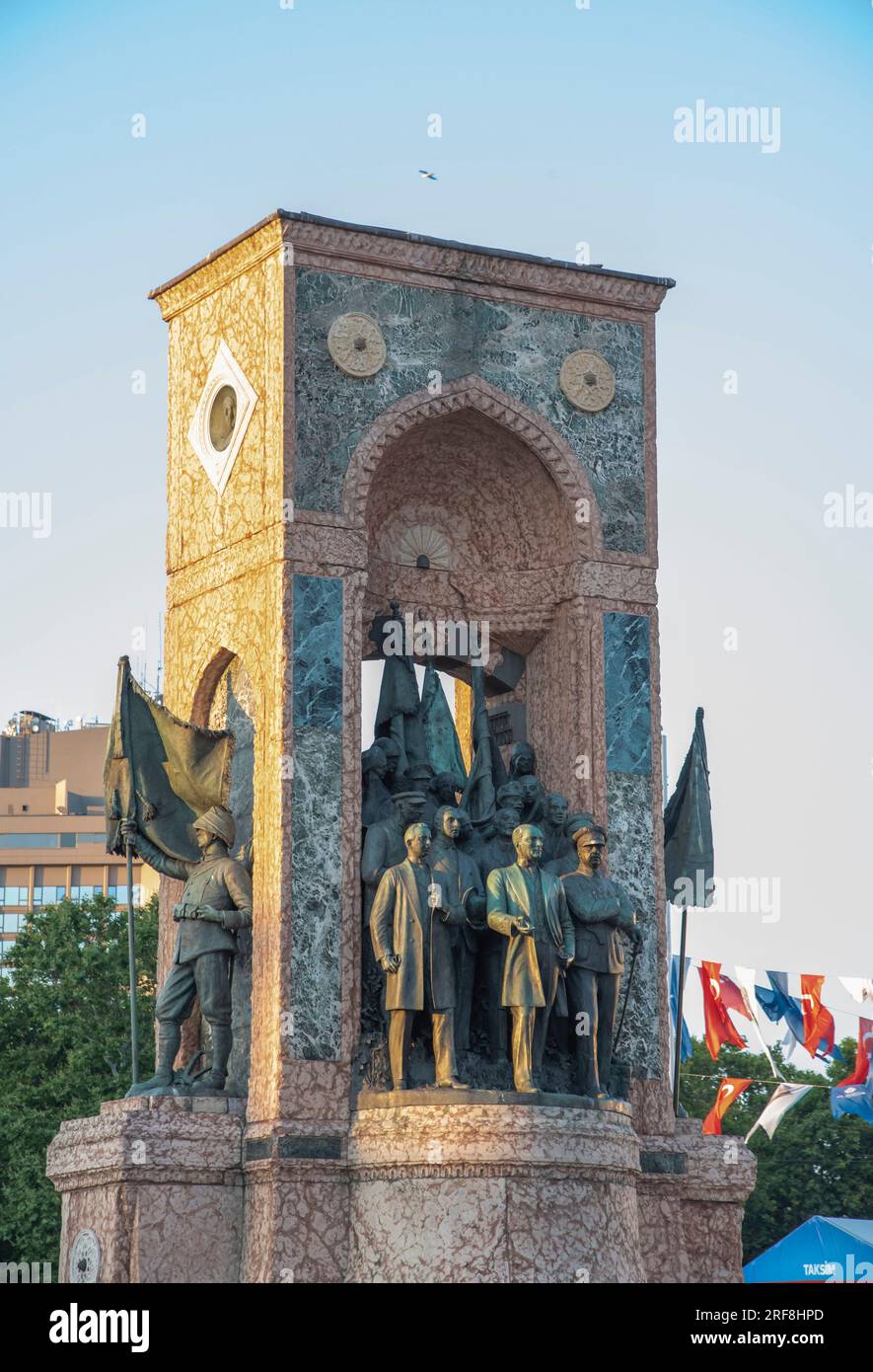 The Republic Monument in Taksim Square in Istanbul, Turkey Stock Photo ...