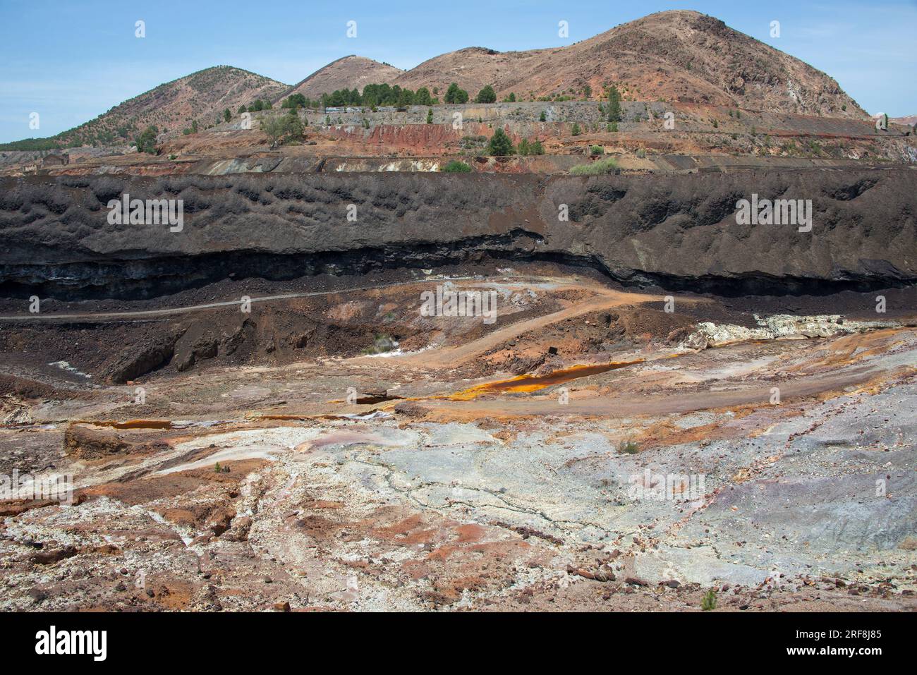 Riotinto mines. Zaranda is an open-pit mine, surface mining technique of minerals extraction ...