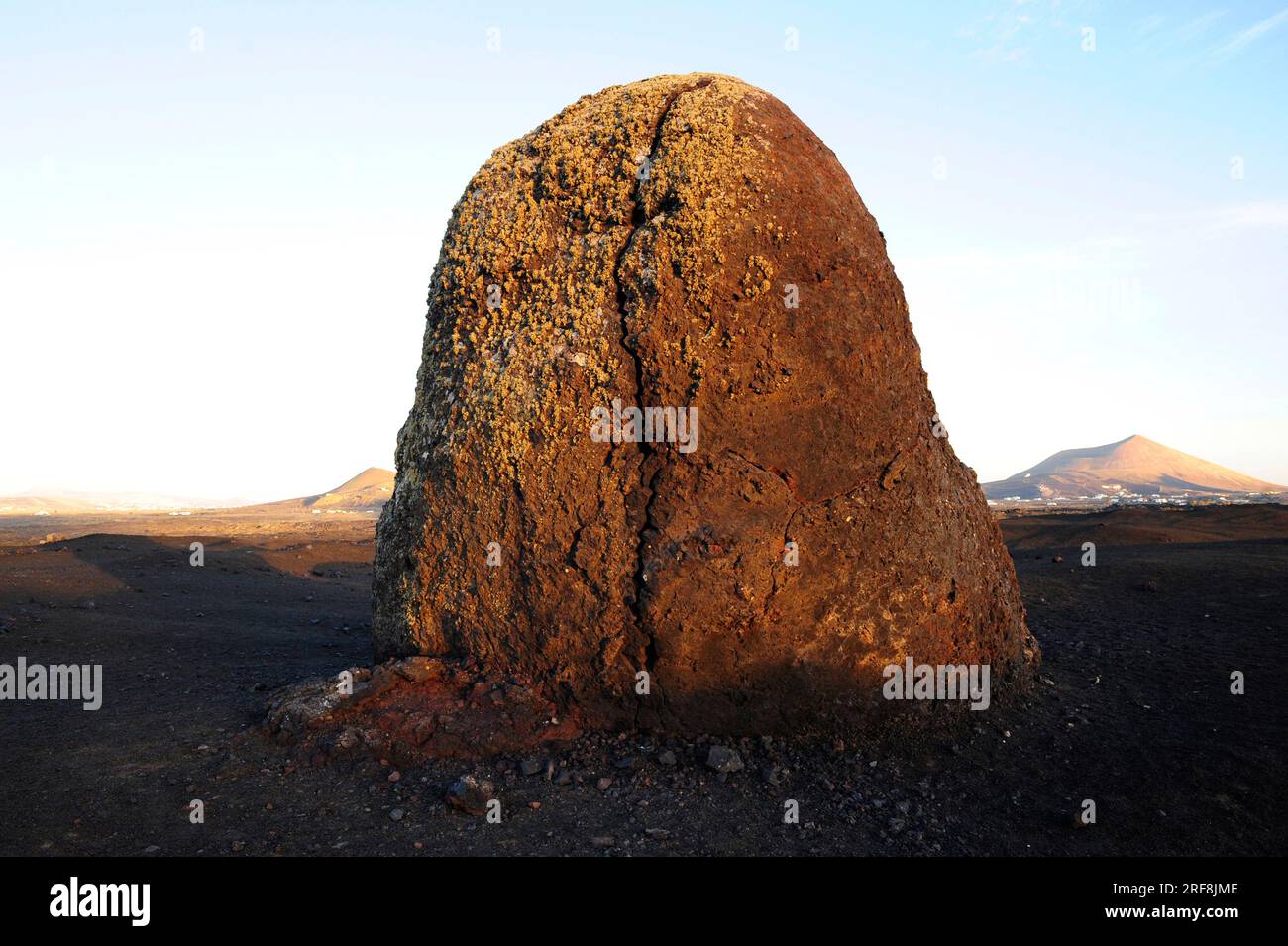 Giant volcanic bomb. Lanzarote Island, Canary Islands, Spain Stock ...