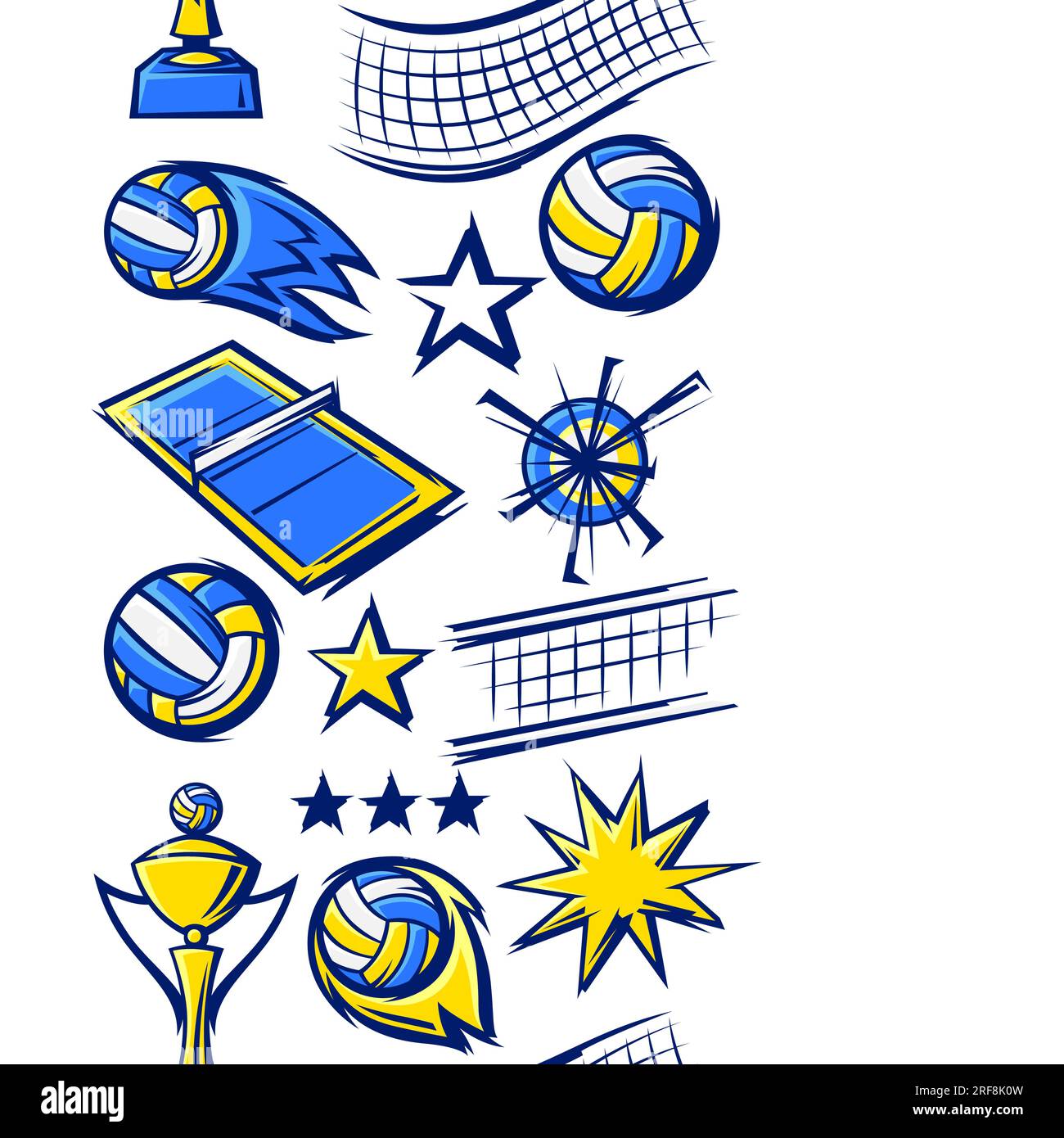Pattern with volleyball items. Sport club illustration Stock Vector ...