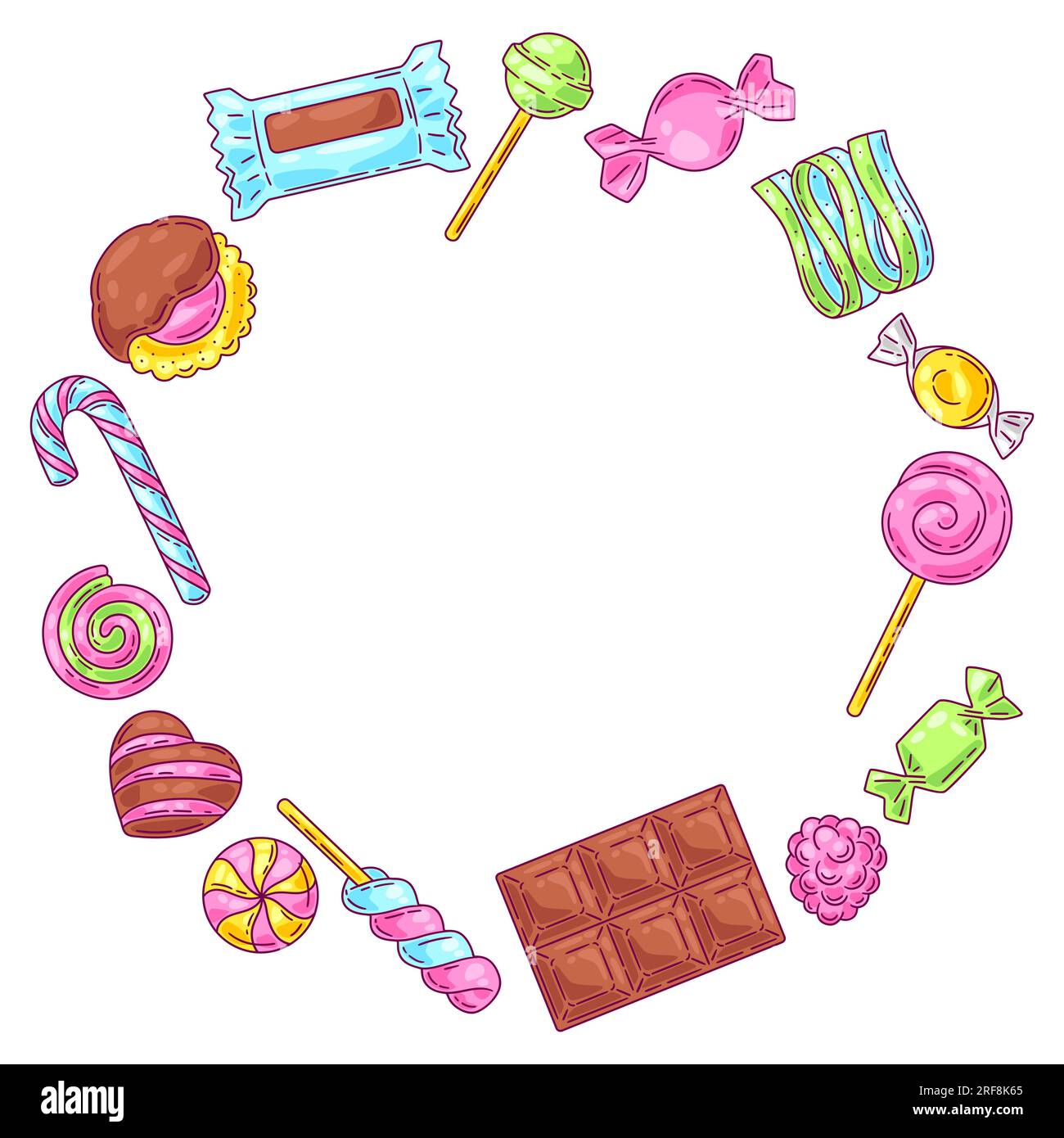 Frame with candies and sweets. Design for confectionery or candy shop ...