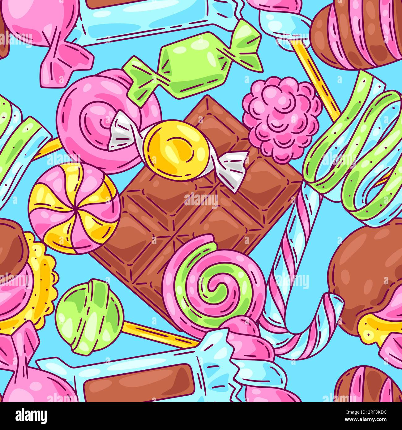 Pattern with candies and sweets. Background for confectionery or candy ...