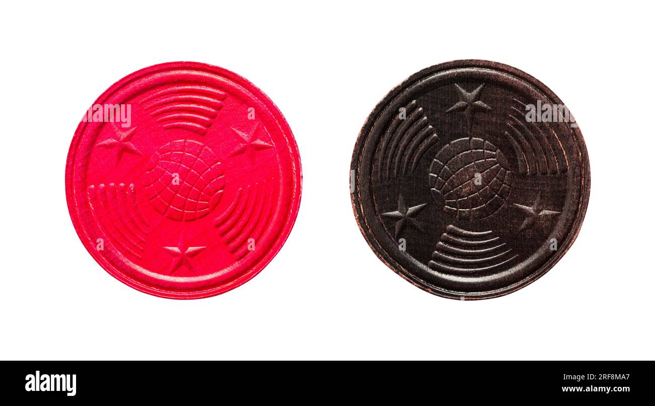 Black checker pieces Cut Out Stock Images & Pictures - Alamy