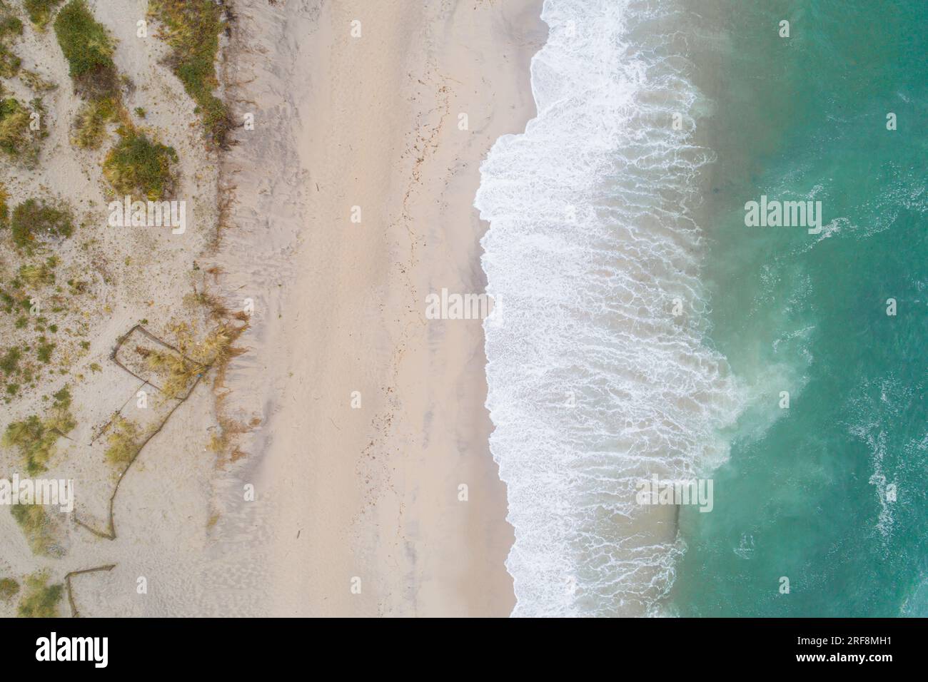 zenithal aerial view of a beach at dawn Stock Photo - Alamy