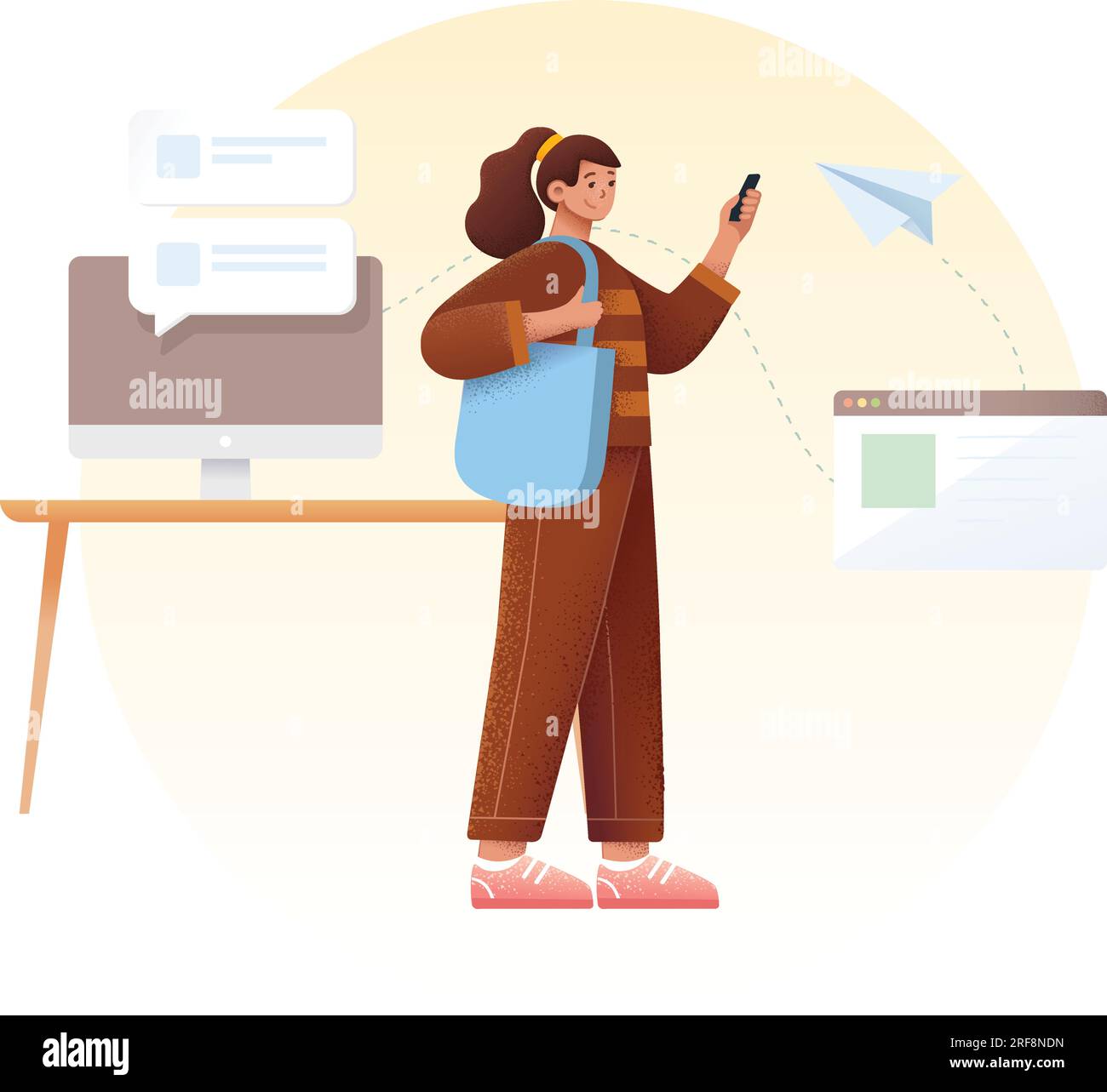 Collaboration office illustration Stock Vector Images - Alamy