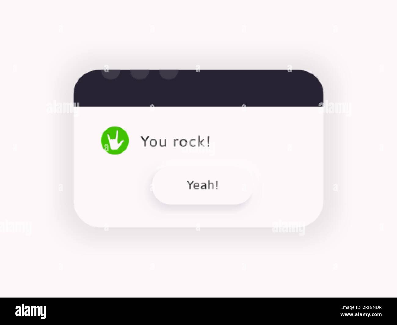 You rock motivational computer message. High self-esteem concept Stock ...