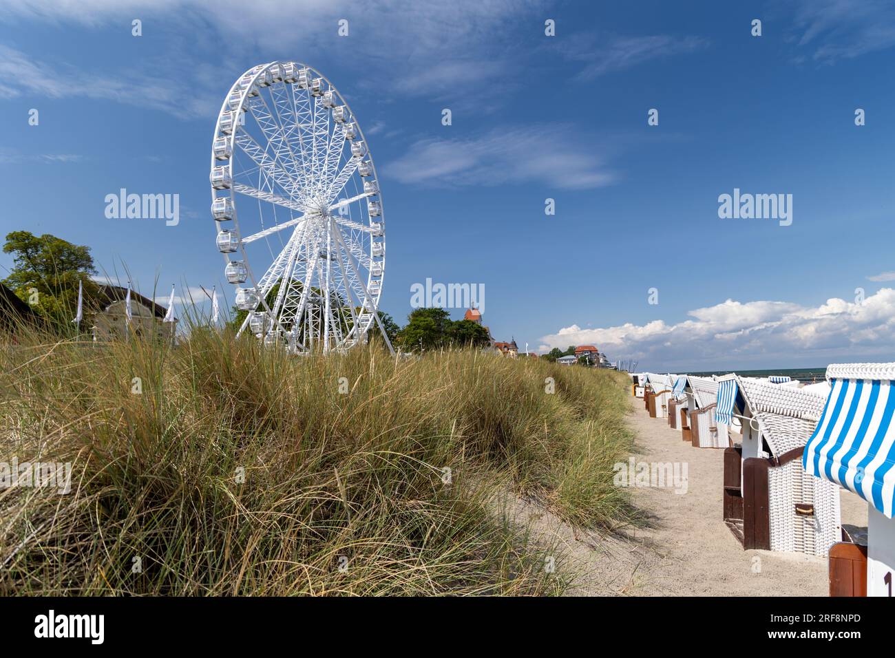 Baltic Sea beach near Kuehlungsborn with large Ferris wheel Stock Photo ...