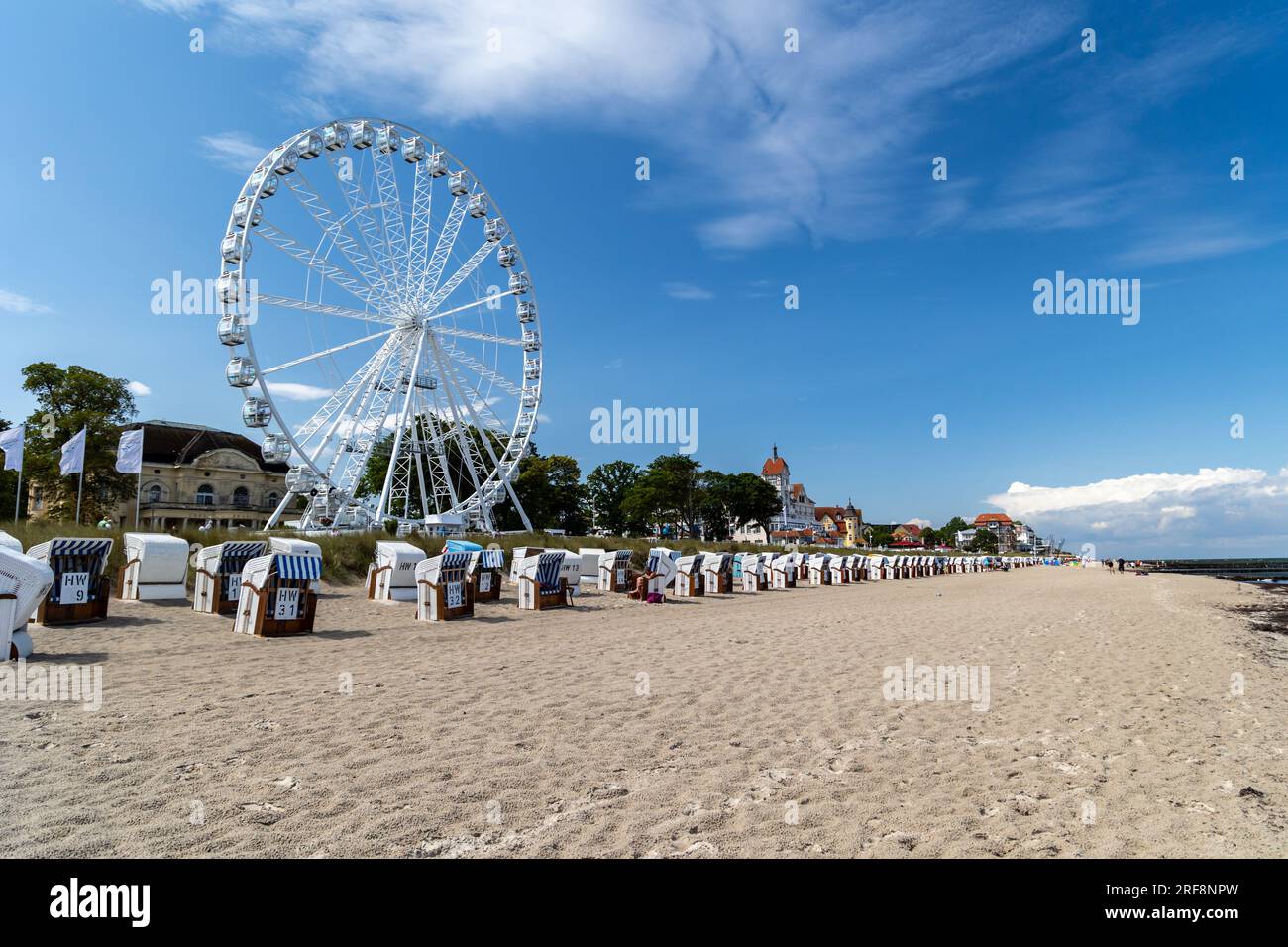 Baltic Sea beach near Kuehlungsborn with large Ferris wheel Stock Photo ...