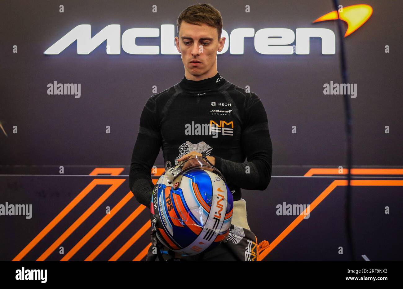 NEOM McLaren’s Jake Hughes ahead of Practice 3 on day two of the 2023 ...