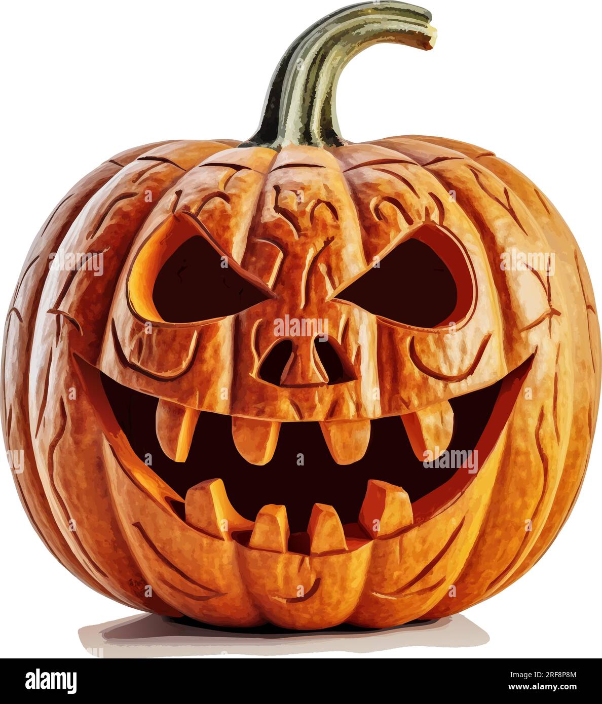vector scary angry jack o lantern. orange horror pumpkin. holiday jack ...