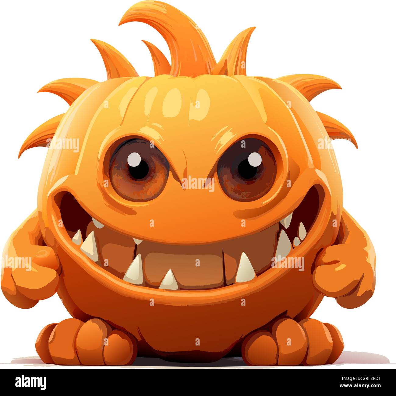 vector scary angry jack o lantern. orange horror pumpkin. holiday jack ...