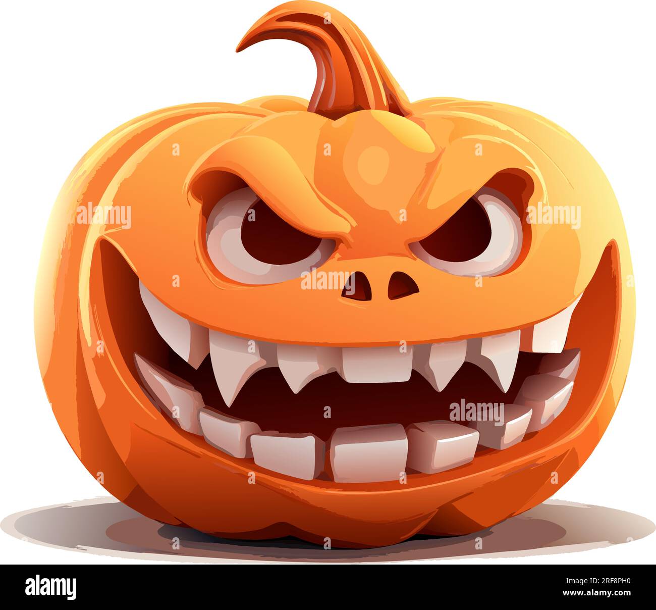 vector scary angry jack o lantern. orange horror pumpkin. holiday jack ...