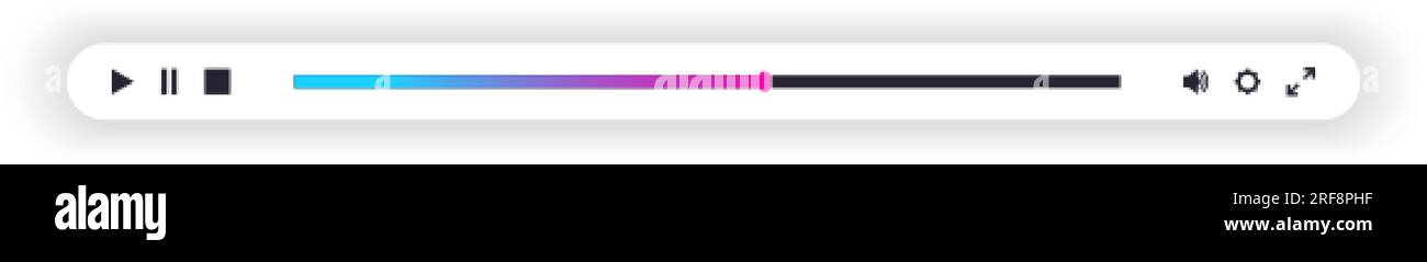 Mini video player bar line or audio player control panel Stock Vector ...