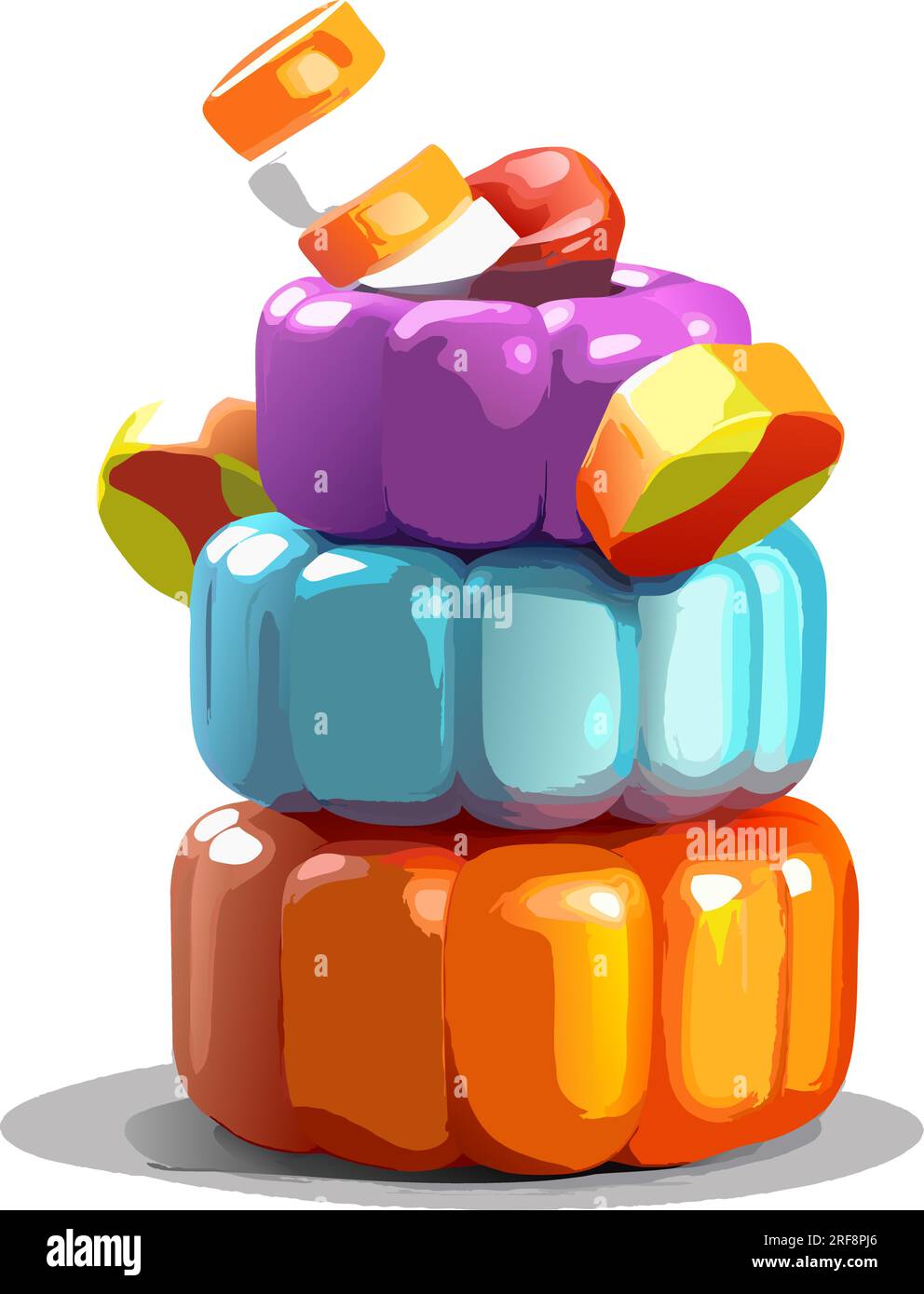 vector halloween candy bag. colorful holiday sweets. smiling candies ...