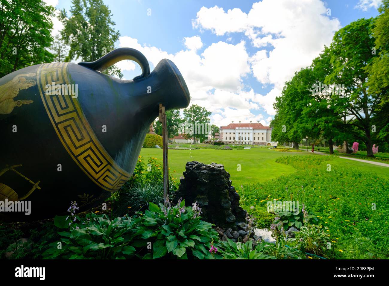 Pakruojis, Lithuania. July 7 , 2023: Flower festival in Pakruojis manor ...
