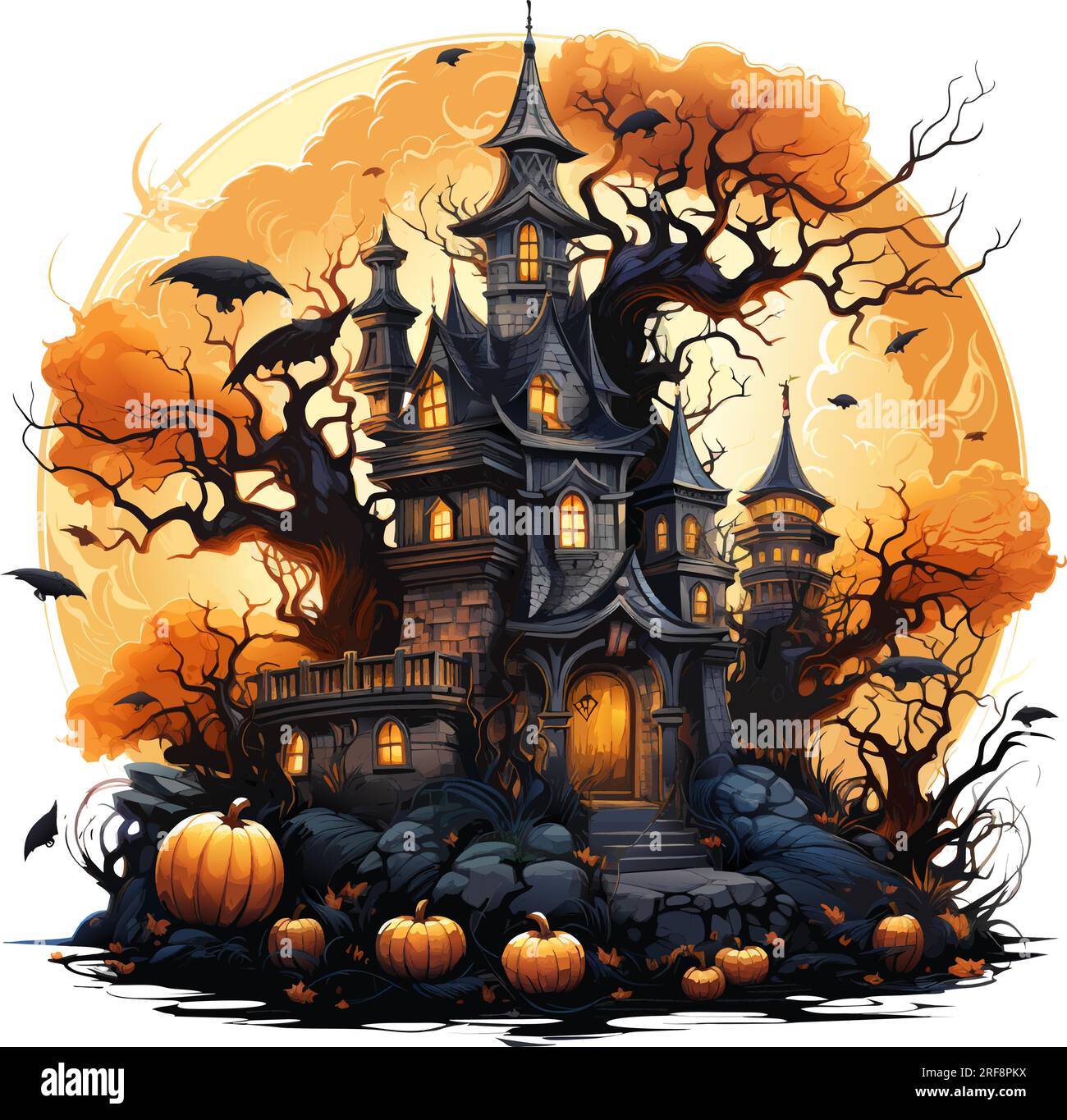 Dark scary forest landscape Cut Out Stock Images & Pictures - Alamy