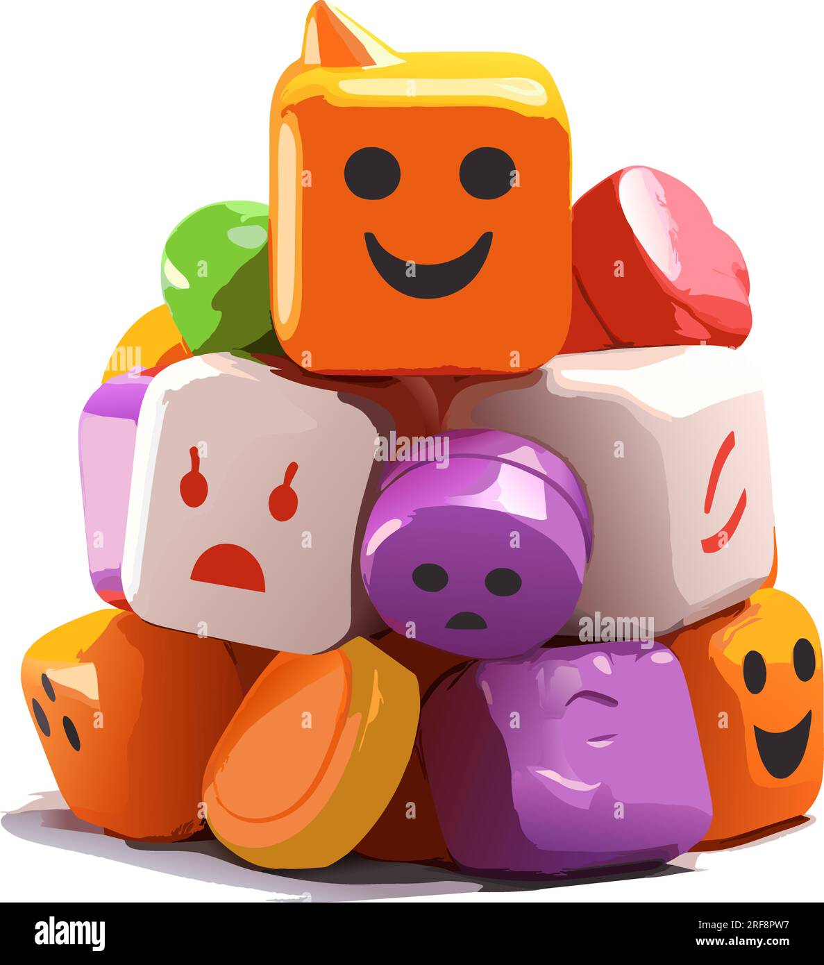 vector halloween candy bag. colorful holiday sweets. smiling candies ...
