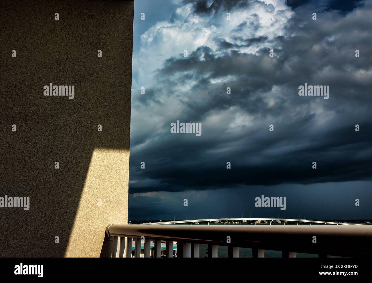 storm clouds viewed from hotel balcony Stock Photo - Alamy