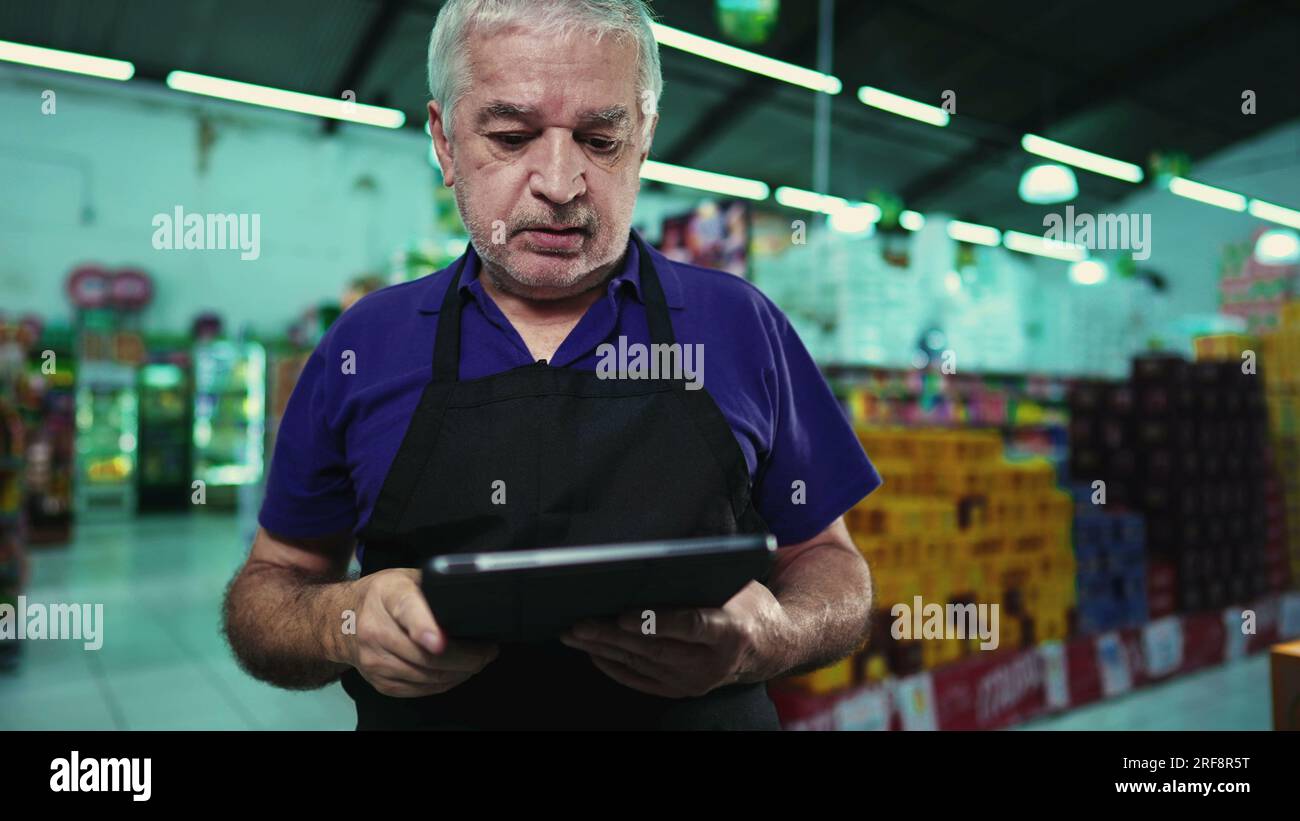 Stressed business owner of supermarket chain feeling pressure facing ...