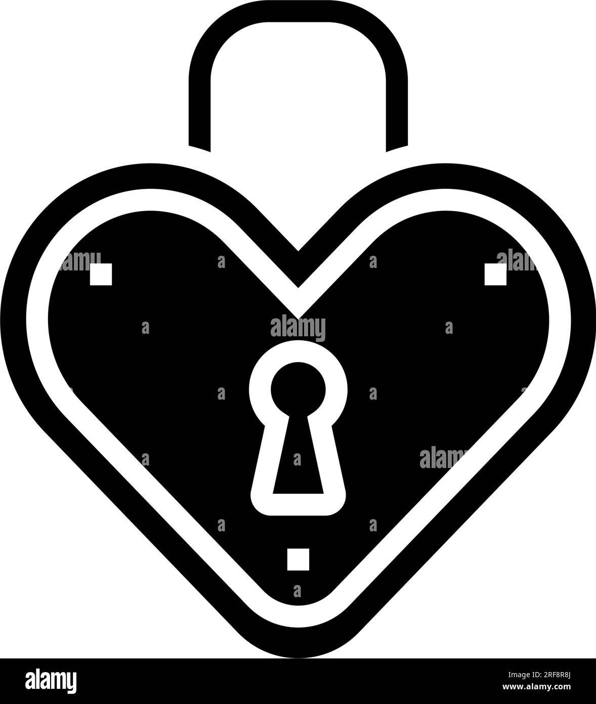love lock glyph icon vector illustration Stock Vector Image & Art - Alamy