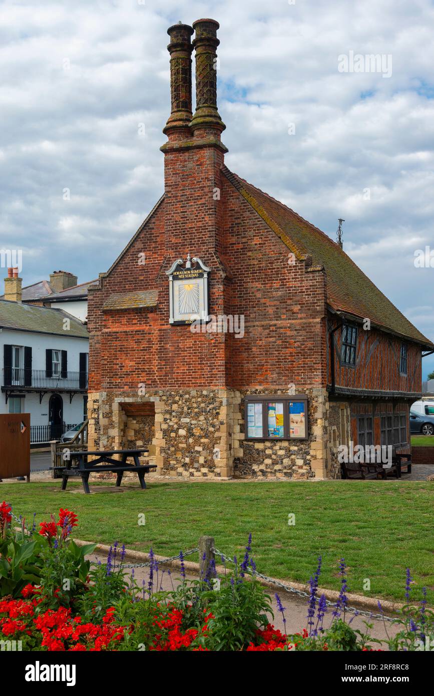 Moot Hall in Aldeburgh, a coastal town in Suffolk,is a timber framed ...