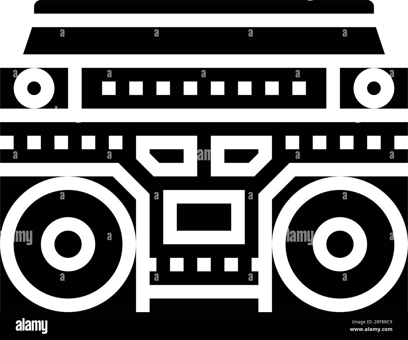 boombox retro music glyph icon vector illustration Stock Vector Image ...