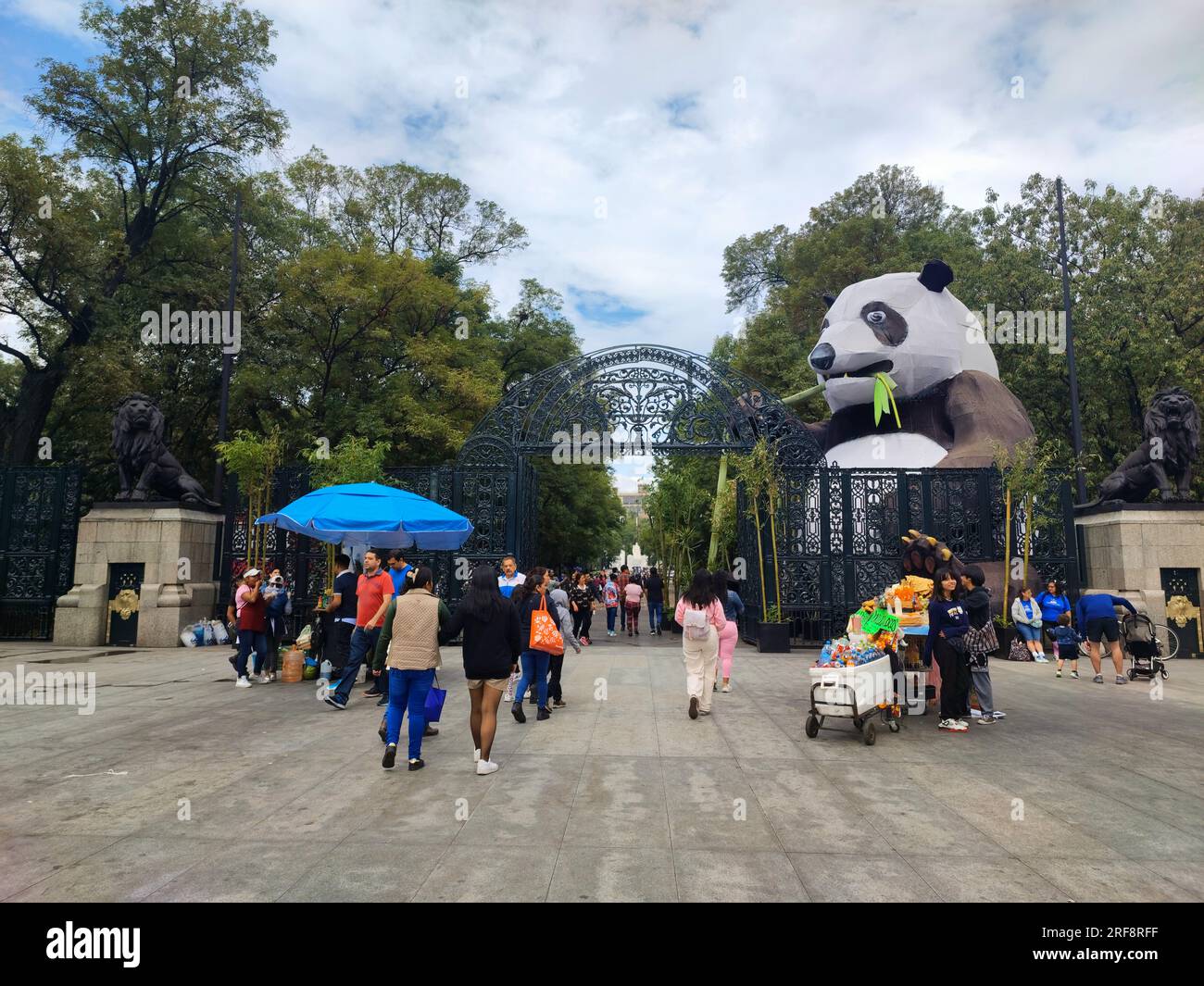 The Gate or Entrance of the Lions of Chapultepec Forest, in Mexico City ...
