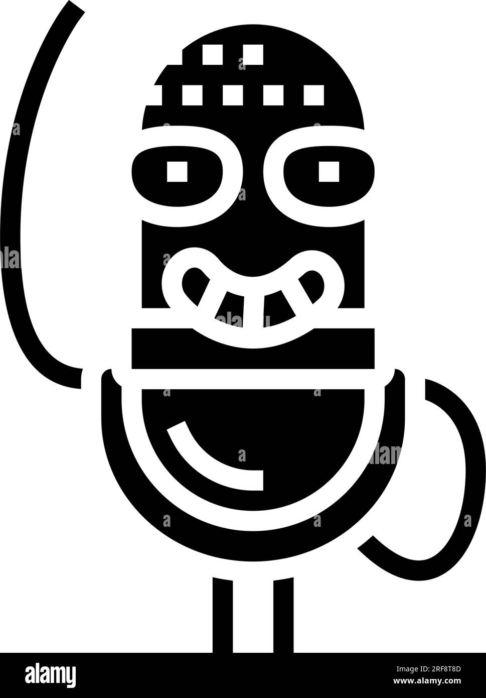 microphone music retro character glyph icon vector illustration Stock ...