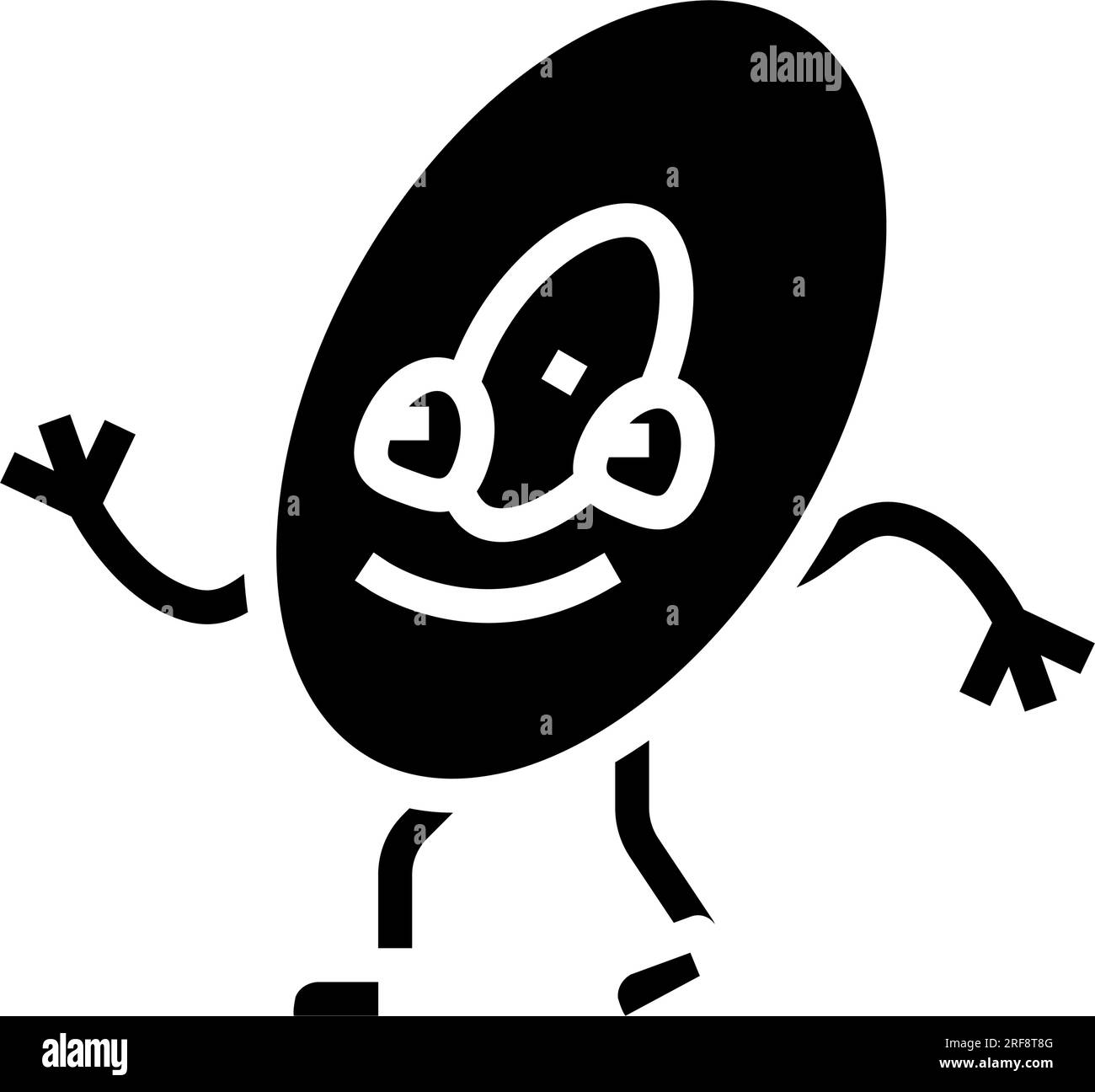 vinyl disc retro music character glyph icon vector illustration Stock ...
