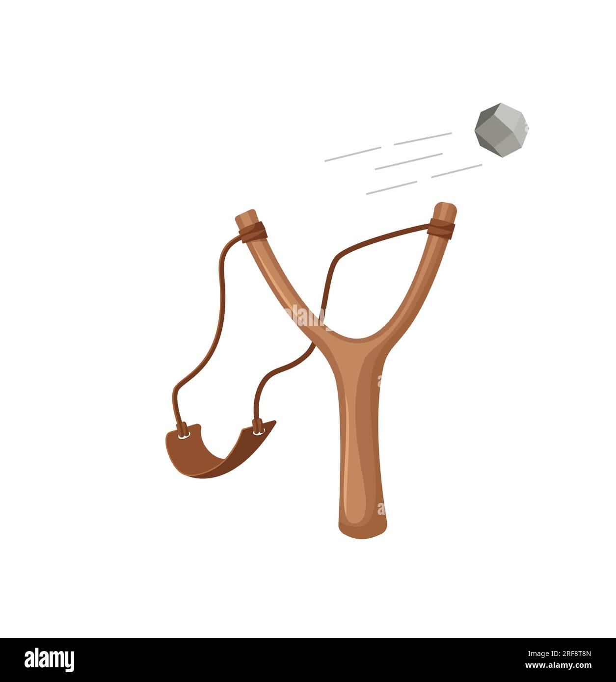 slingshots with stone. Illustration isolated on white background Stock ...