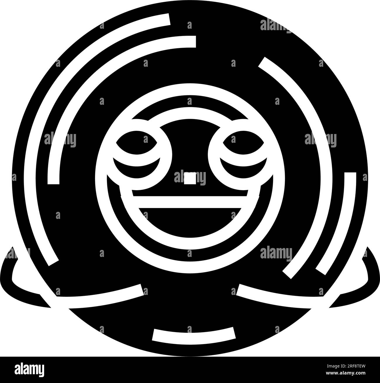 vinyl disc music retro character glyph icon vector illustration Stock ...