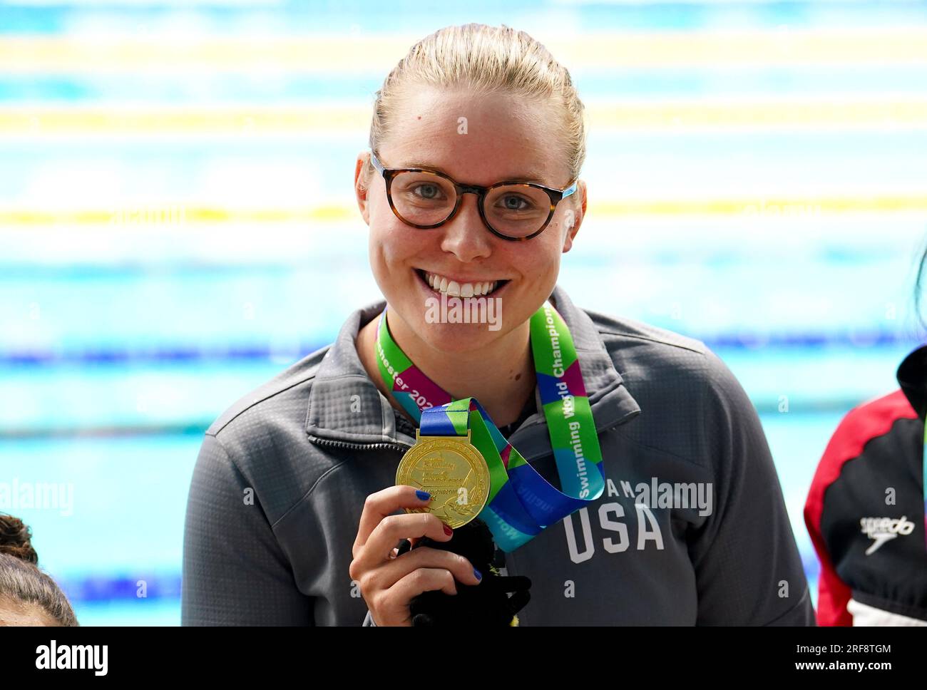 USA's Morgan Stickney celebrates with the gold medal after the Women's ...