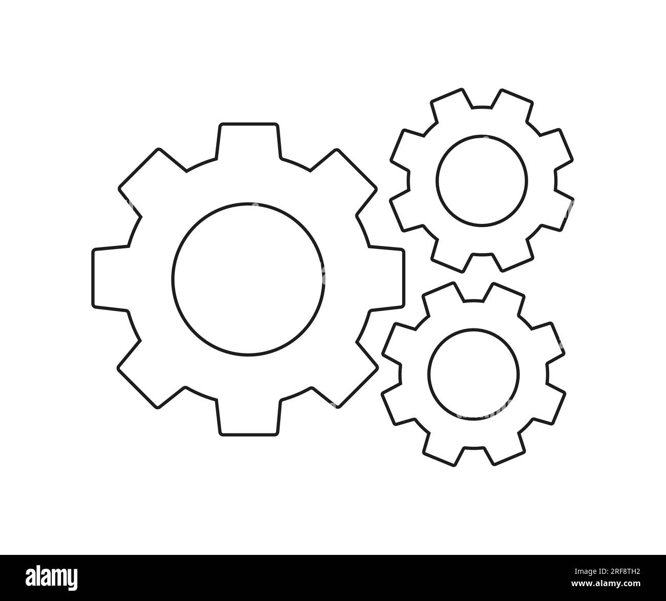 Gears wheel continuous line vector illustration. Round wheel metal ...
