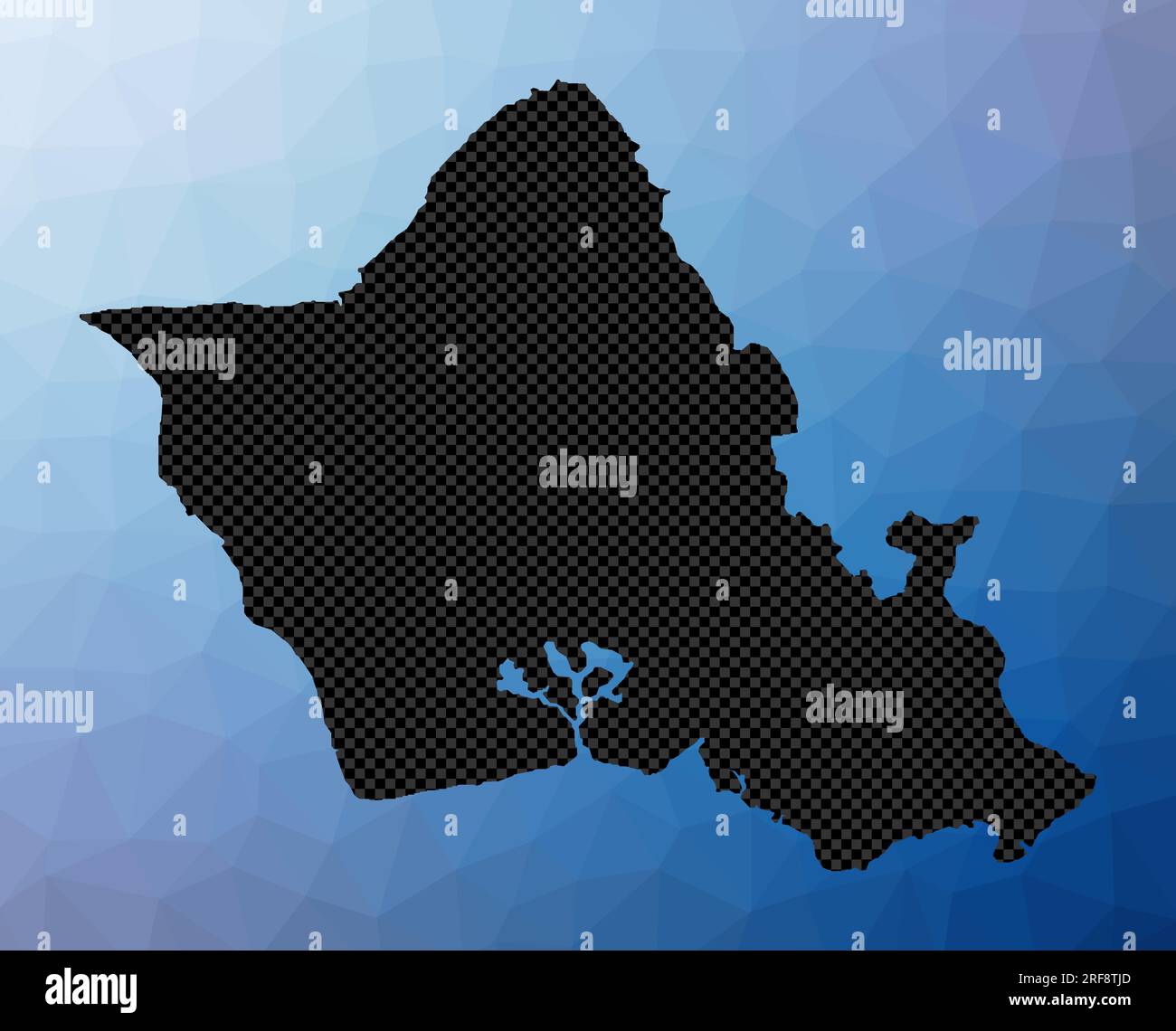 Oahu geometric map. Stencil shape of Oahu in low poly style. Awesome ...