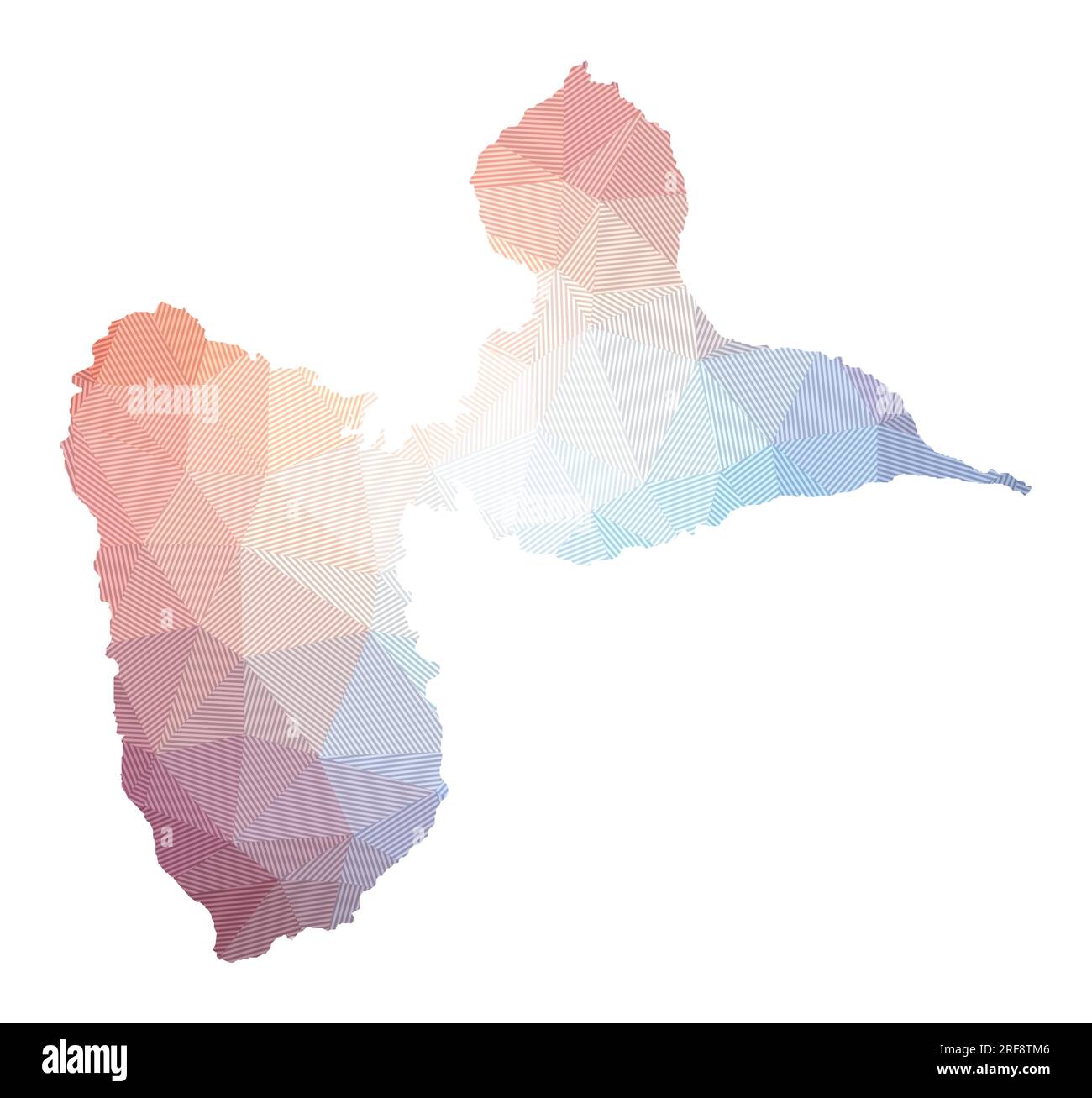 Low poly illustration of Grande-Terre island. Geometric design with ...