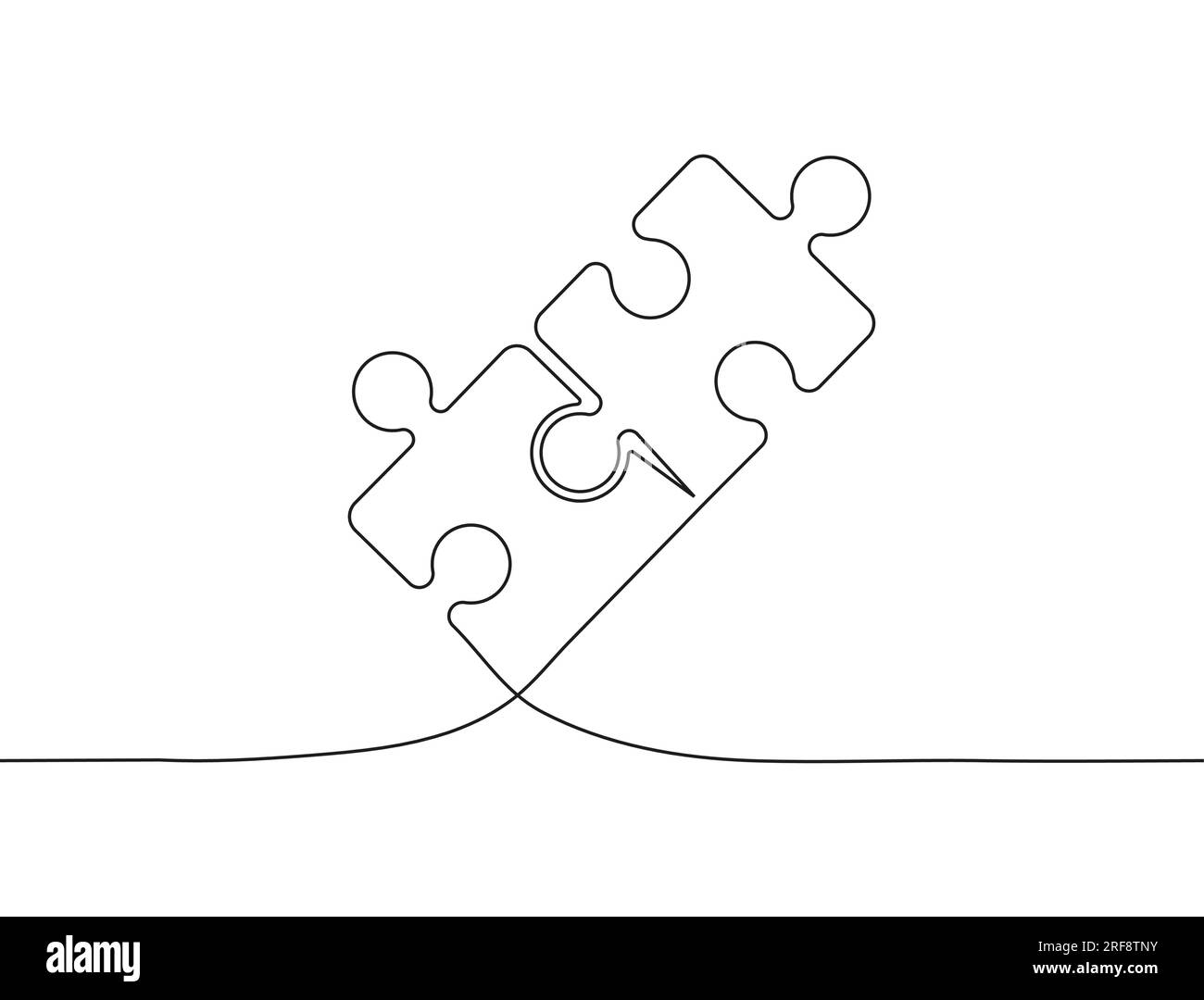 Puzzles continuous line art puzzle game. Metaphor of problem solving ...